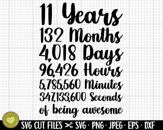 11th Birthday Svg Png 11 Years Old Svg Png Cricut - Etsy