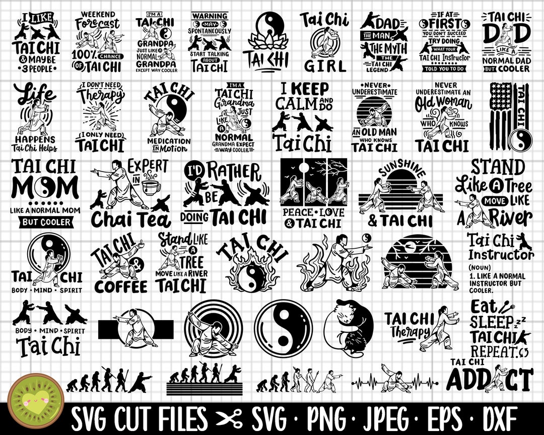 Tai Chi Svg Png Bundle Cricut Cut File Tai Chi Shirt Design Bundle Tai ...