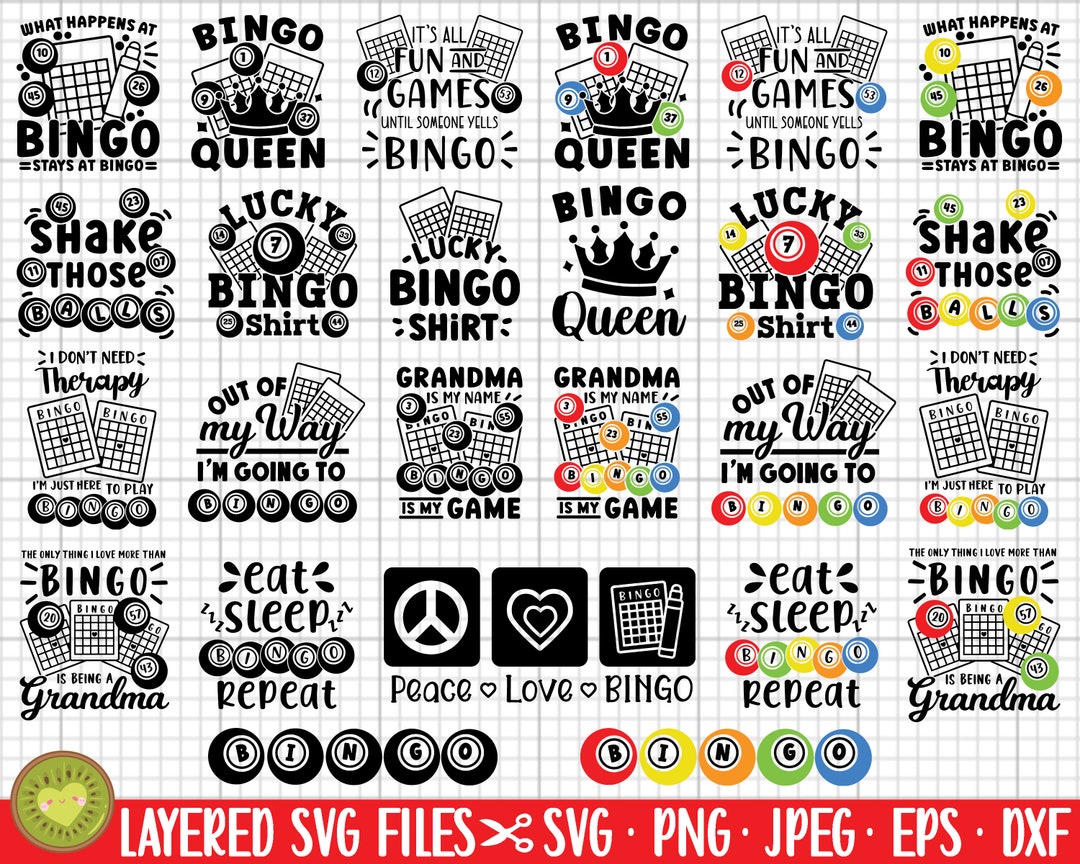 Bingo Svg Bundle Bingo Png Bundle Bingo Svg Cricut Files for Shirt ...