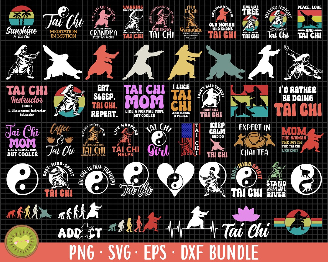 Tai Chi Png Design Bundle Tai Chi Sublimination Tai Chi Shirt Design ...
