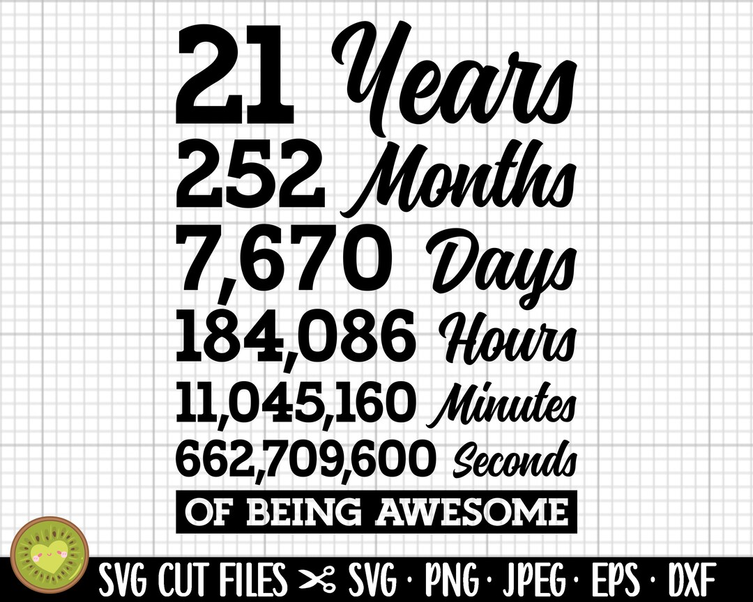 21st Birthday Svg 21 Years Old Svg 21st Birthday Png - Etsy