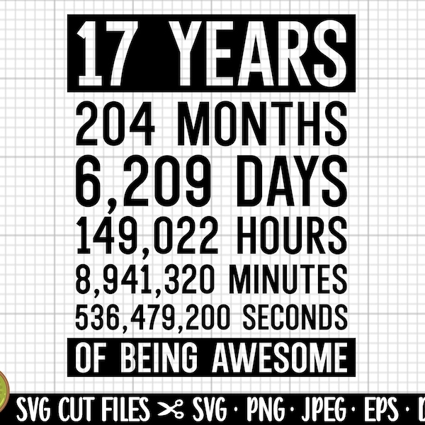17th Birthday Svg - Etsy