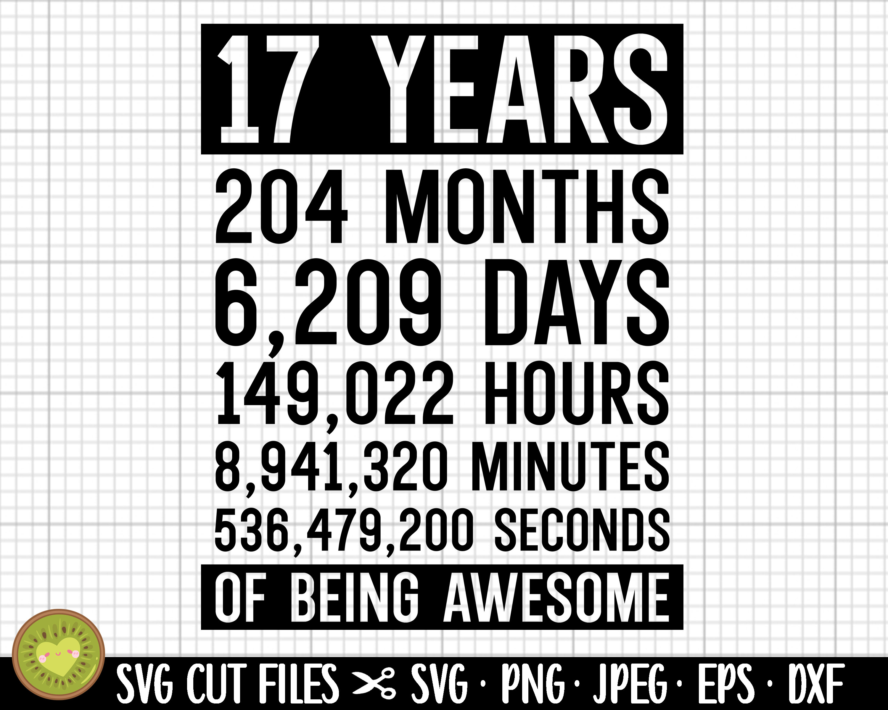 17th Birthday Svg 17 Years Old Svg 17th Birthday Png - Etsy