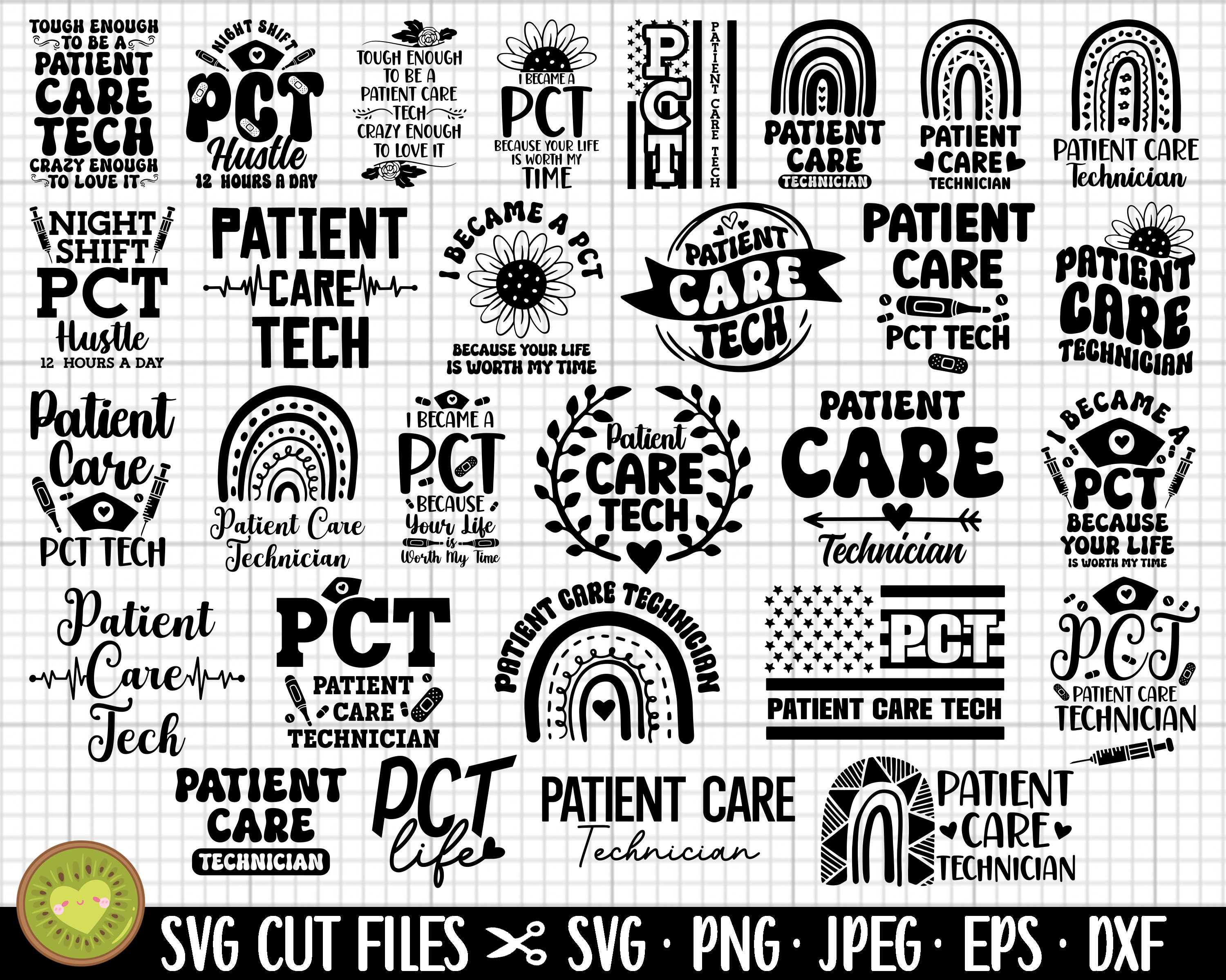 Patient Care Tech Svg Png Bundle Pct Svg Png Bundle Cricut Cut File ...
