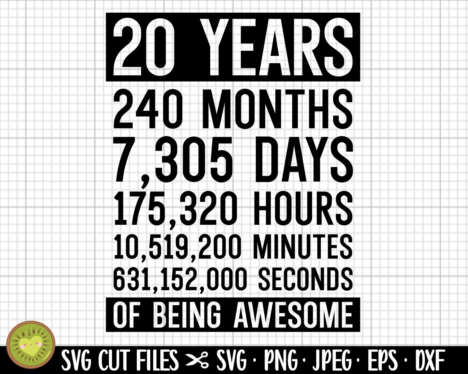 20th Birthday Svg 20 Years Old Svg 20th Birthday Png - Etsy