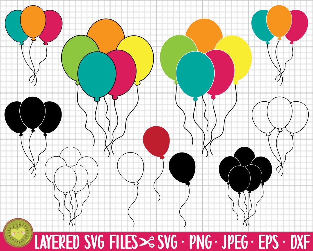 Balloon Svg Bundle for Cricut Balloon Cut Files Balloon Png Balloon Eps ...