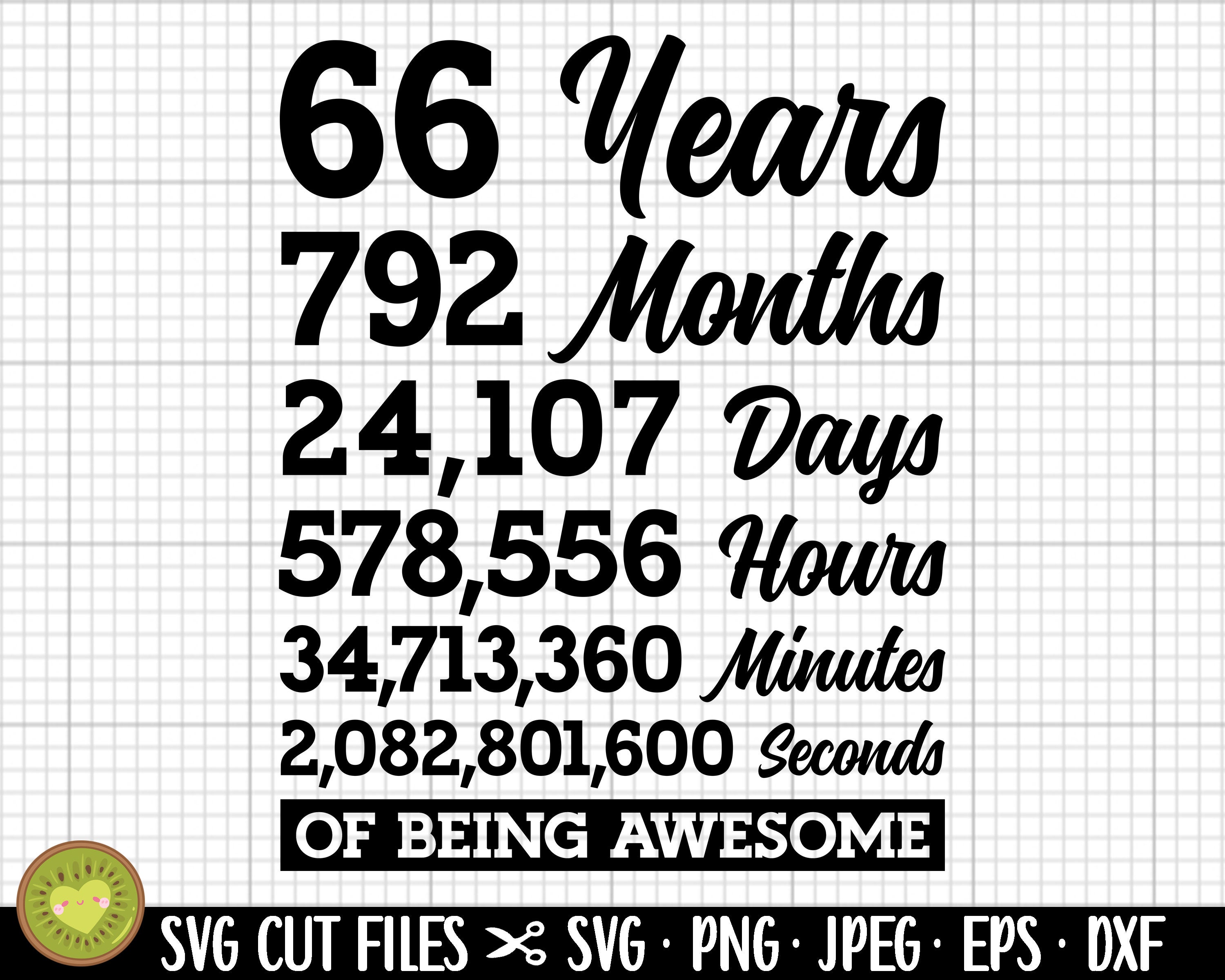 66th Birthday Svg 66 Years Old Svg 66th Birthday Png - Etsy