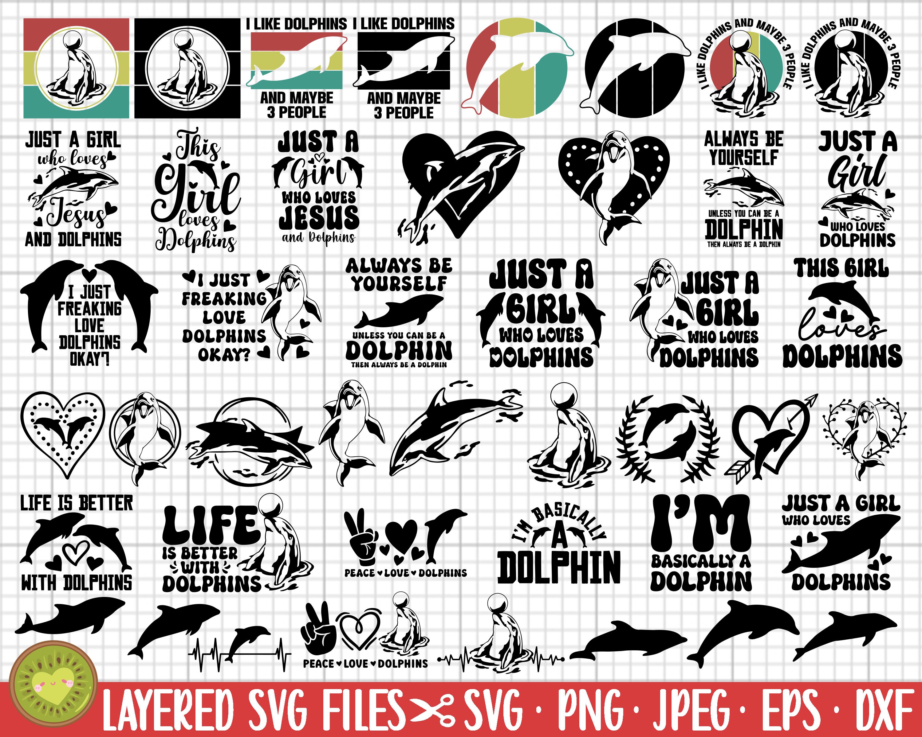 Dolphin Svg Png Eps Dxf Clipart Dolphin Vector Silhouette Free ...