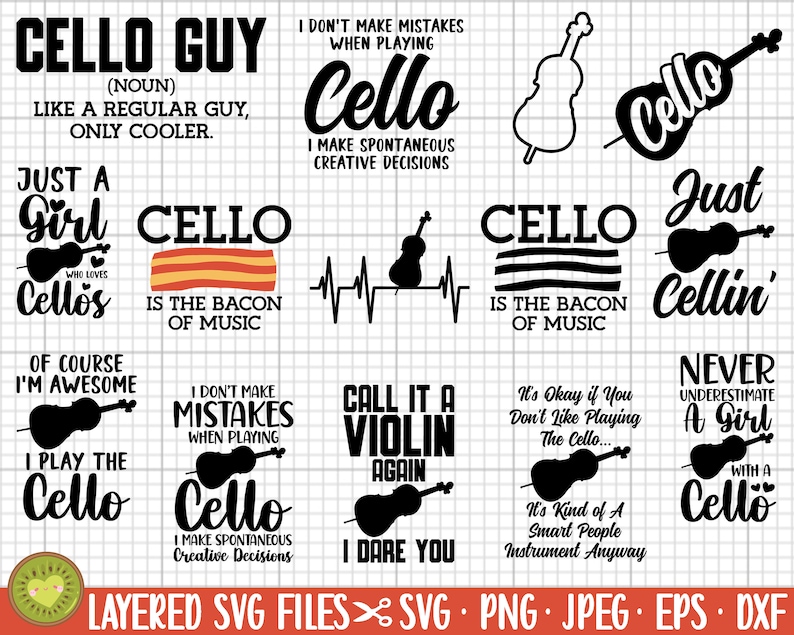 Cello Svg Bundle Cello Png Bundle Cellist Svg Cellist Png Cello Player ...