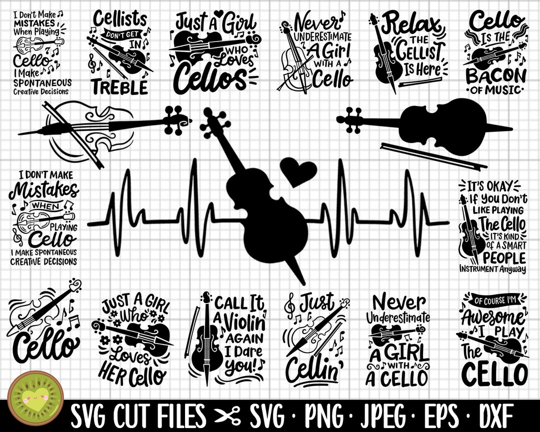 Cello Svg File Bundle for Cricut Shirt Free Commercial Use Cello Svg ...