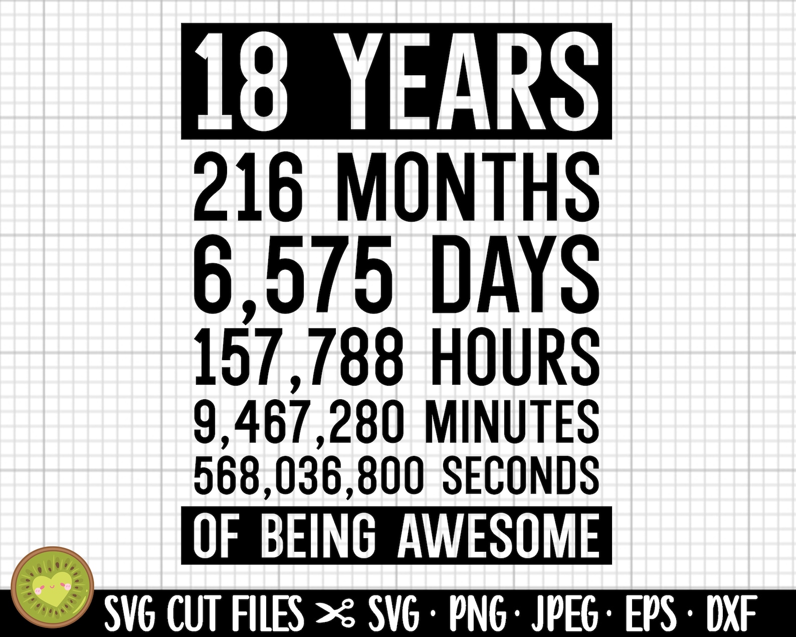 18th Birthday Svg 18 Years Old Svg 18th Birthday Png - Etsy