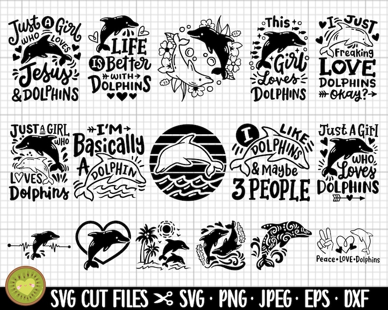 Dolphin Svg Png Bundle Dolphin Cut File Cricut - Etsy