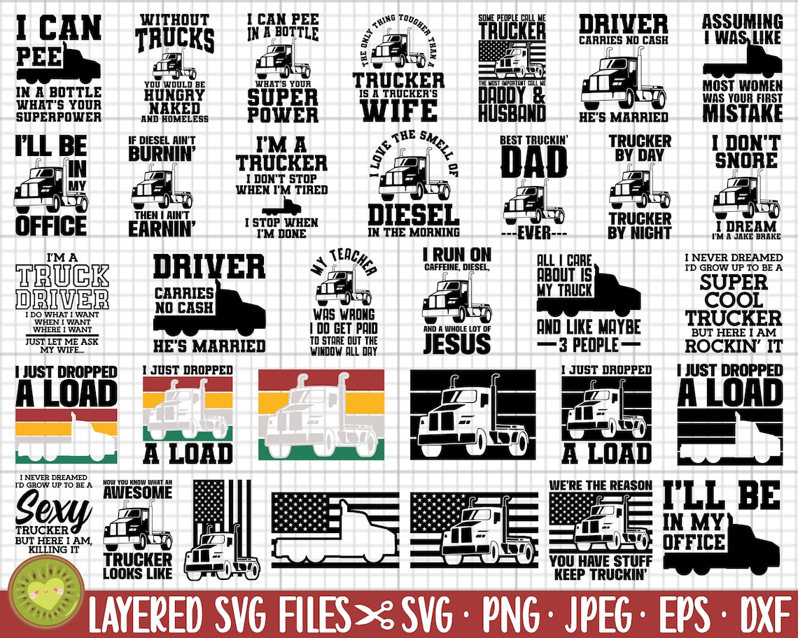 Trucker Svg Bundle Truck Driver Svg Bundle Trucker Png Bundle - Etsy