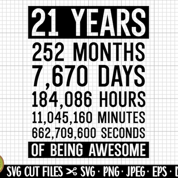 21st Birthday Svg - Etsy