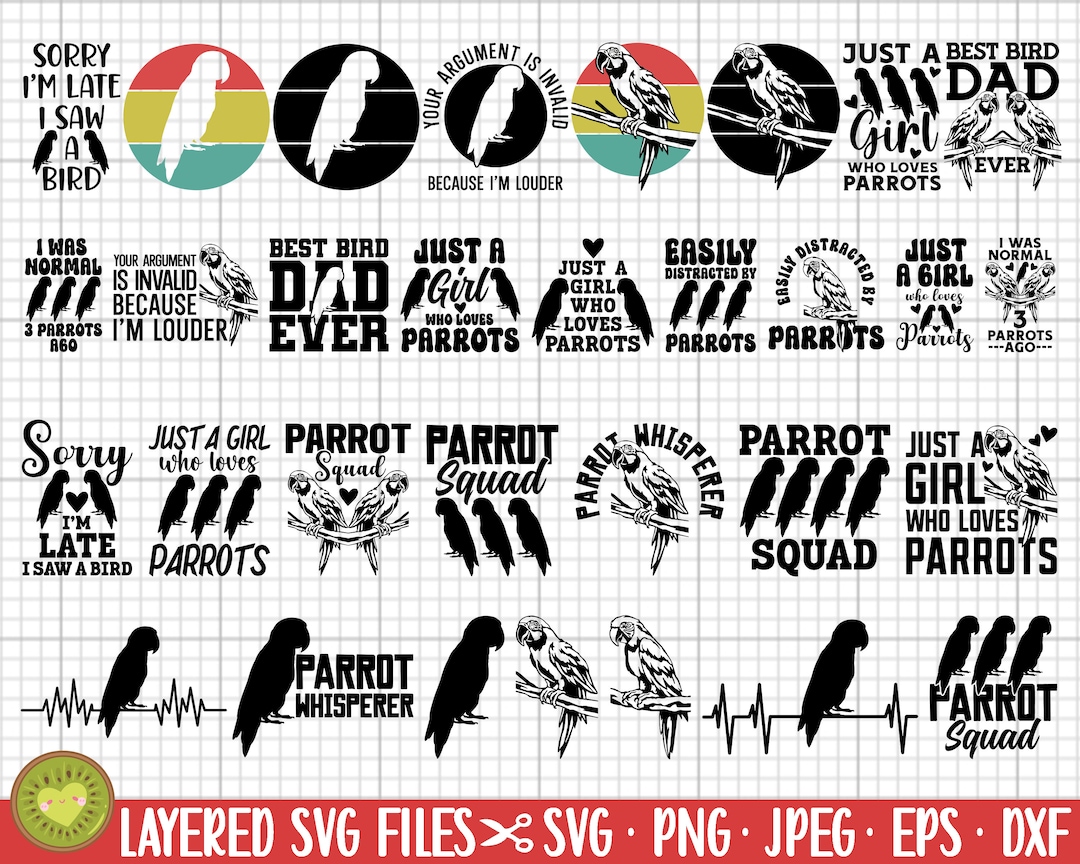 Parrot Svg Bundle Parrot Png Bundle Parrot Eps Dxf Jpg Jpeg Parrot ...