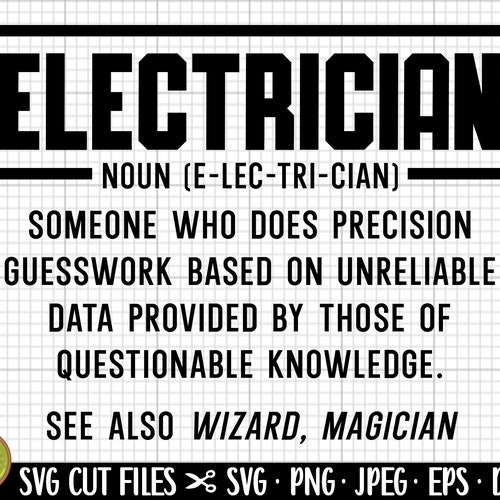 Electrician Svg Bundle Cricut Cut Files for Shirts Electrician - Etsy