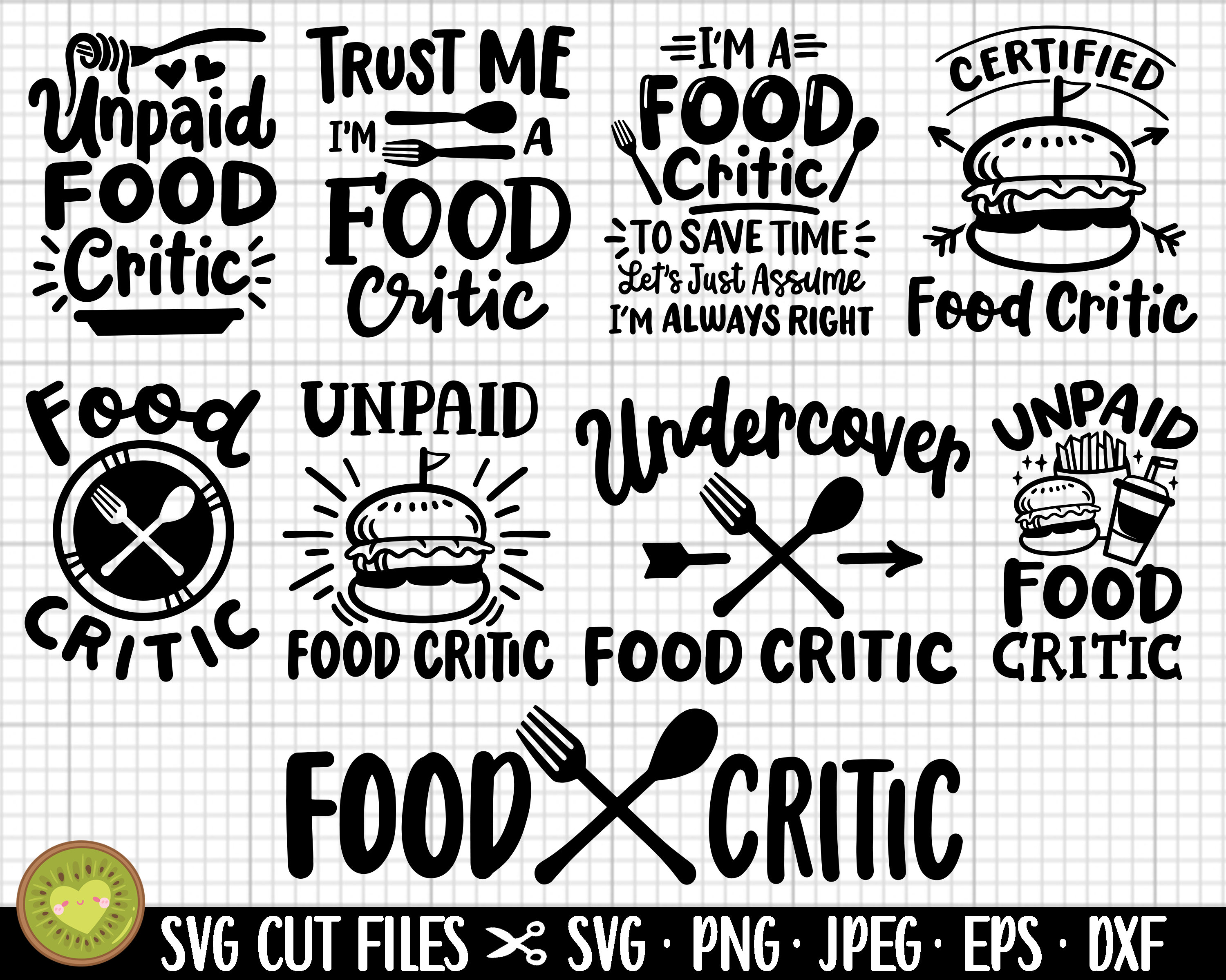 Food Critic Svg Png Eps Dxf Jpg Cut File Bundle Cricut - Etsy