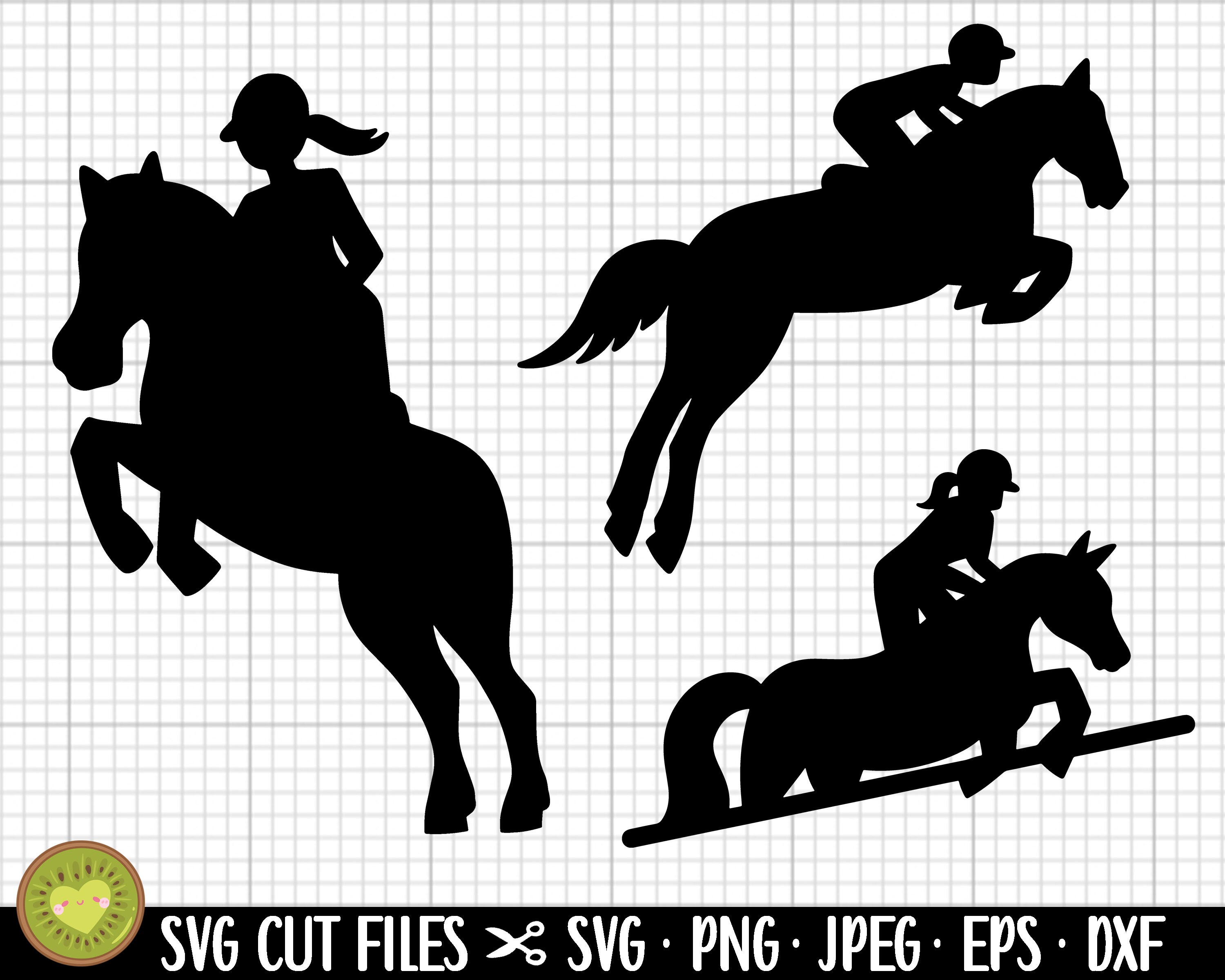 Show Jumping Silhouette Bundle Png Svg Show Jumper Commercial Use - Etsy