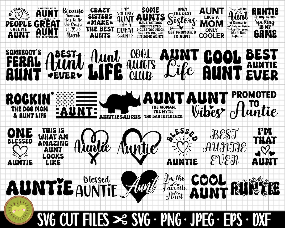 Aunt Svg Png Bundle Circut Auntie Svg Png Bundle Aunt Cut Files Aunt ...