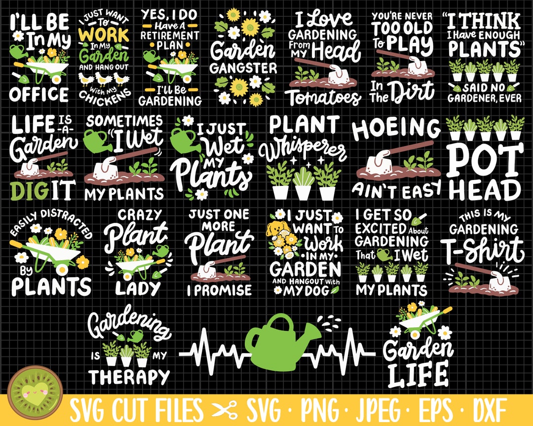Gardening Svg Bundle Cricut Shirt Cut Files Gardening Png Bundle ...
