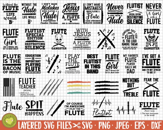 Flute Svg Bundle Cricut Cut File for Shirts Free Commercial - Etsy