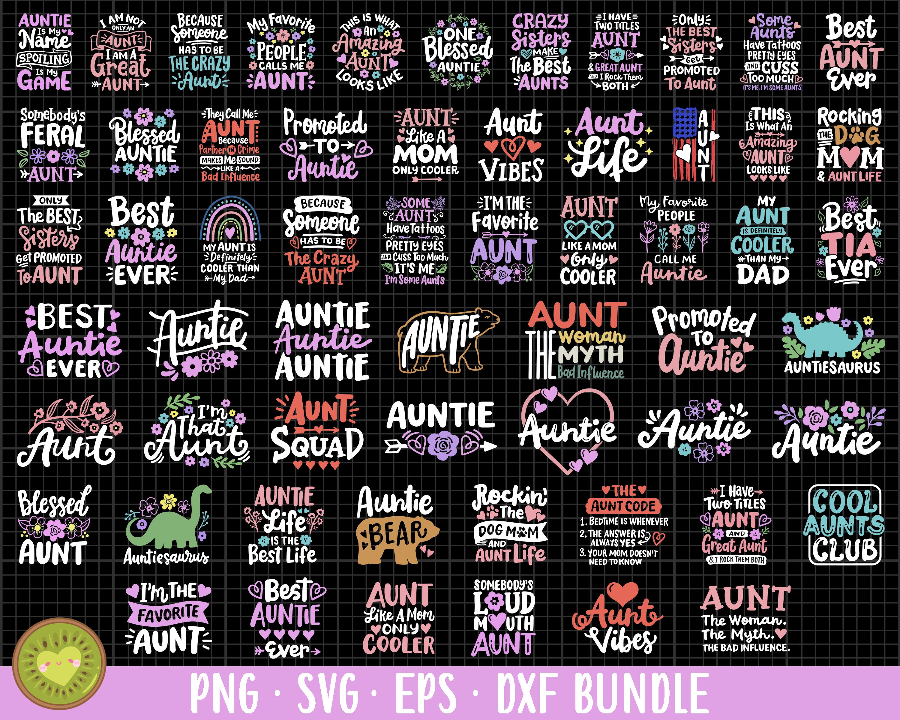 Aunt Png Aunt Svg Aunt Png Bundle Sublimination Free Commercial Use ...