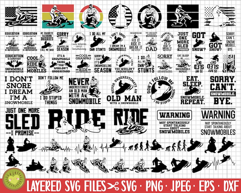 Snow Mobile Snowmobile Svg Png Bundle Cricut Cut File Snowmobile Eps ...