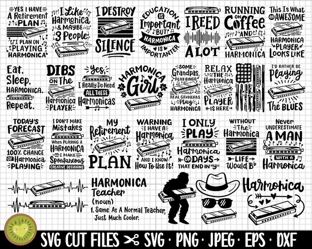 Harmonica Svg Png Bundle Cricut Harmonica Shirt Design Bundle Free ...