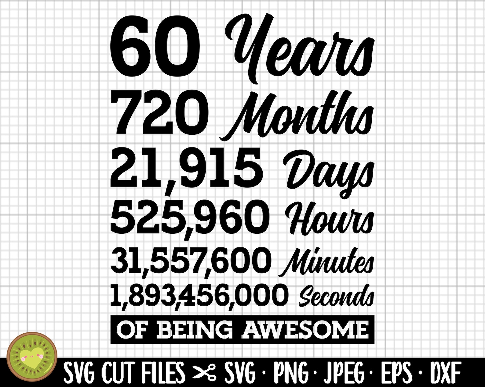 60th Birthday Svg 60 Years Old Svg 60th Birthday Png - Etsy UK