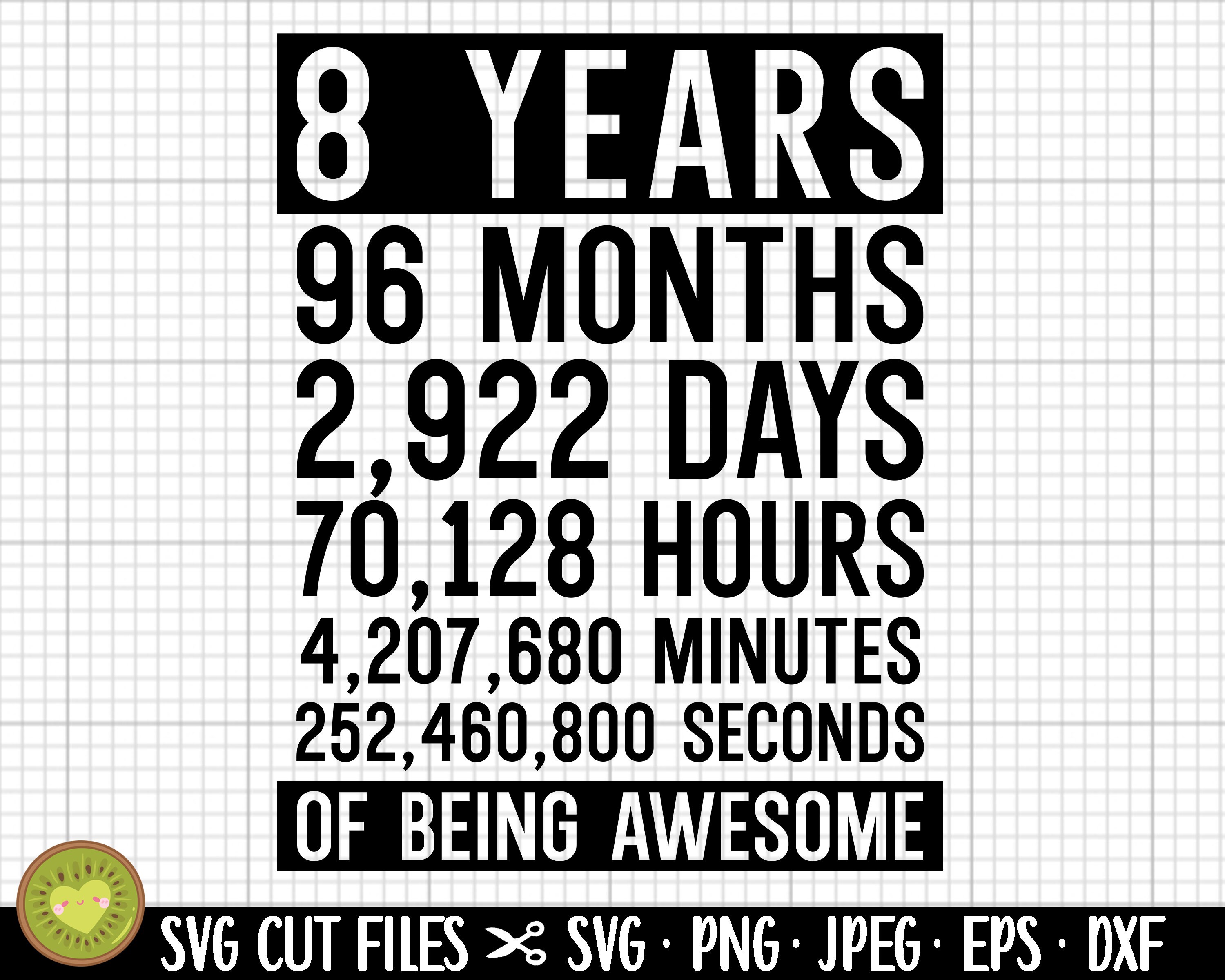8th Birthday Svg 8 Years Old Svg 8th Birthday Png - Etsy