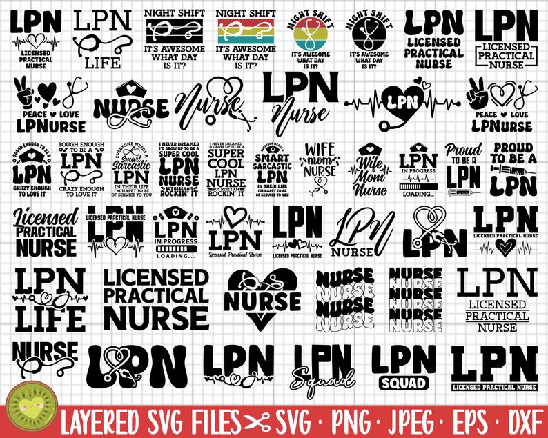 Licensed Practical Nurse Lpn Svg Bundle Pln Png Bundle Lpn Svg Cricut ...