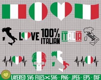 Italy SVG PNG Bundle Italian Flag Italian Pride Europe Cricut - Etsy