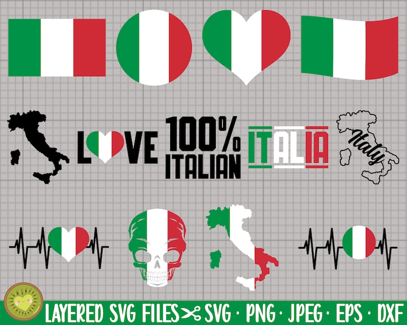 Italian Flag Svg Bundle Italian Flag Png Bundle Layered Cut - Etsy ...