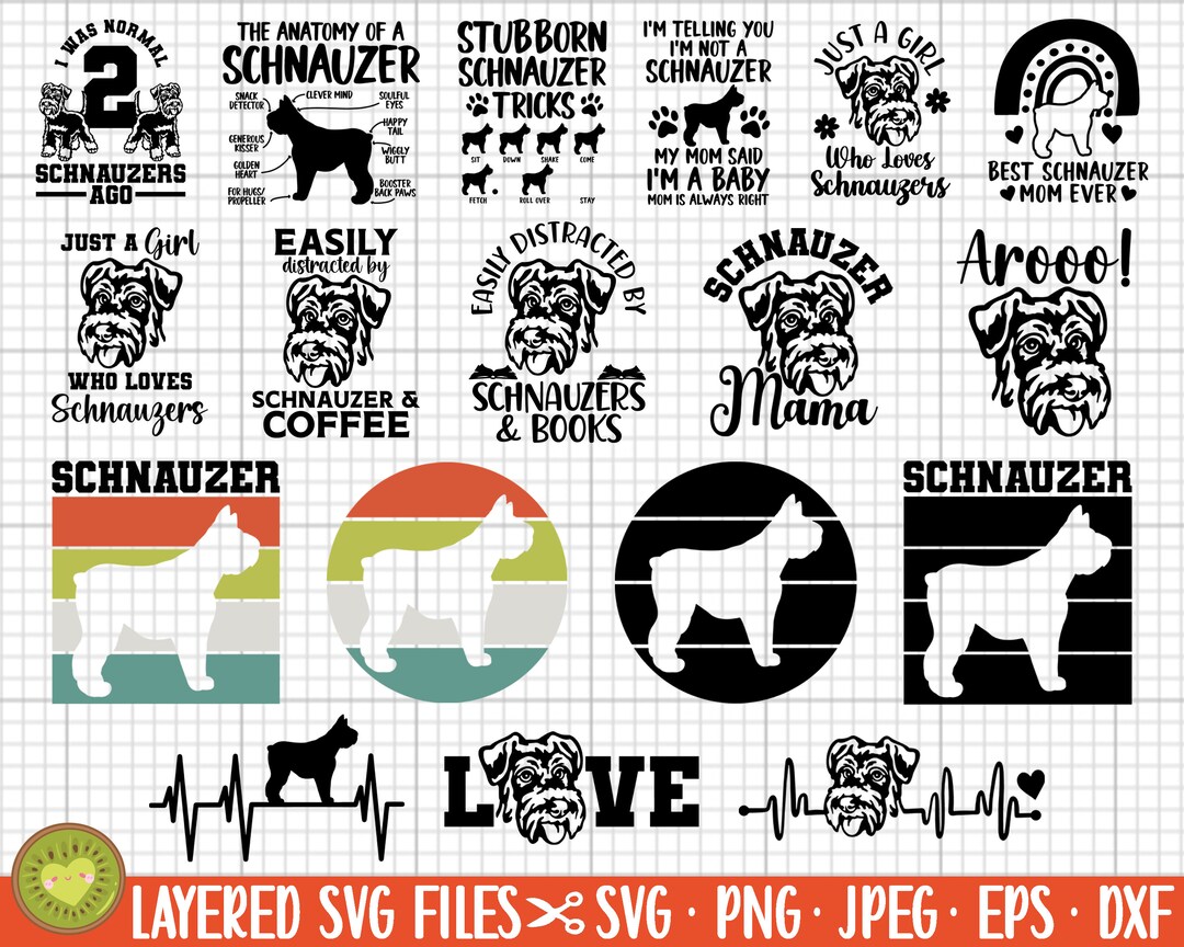 Schnauzer Svg Bundle Schnauzer Png Bundle Schnauzer Clipart Bundle ...