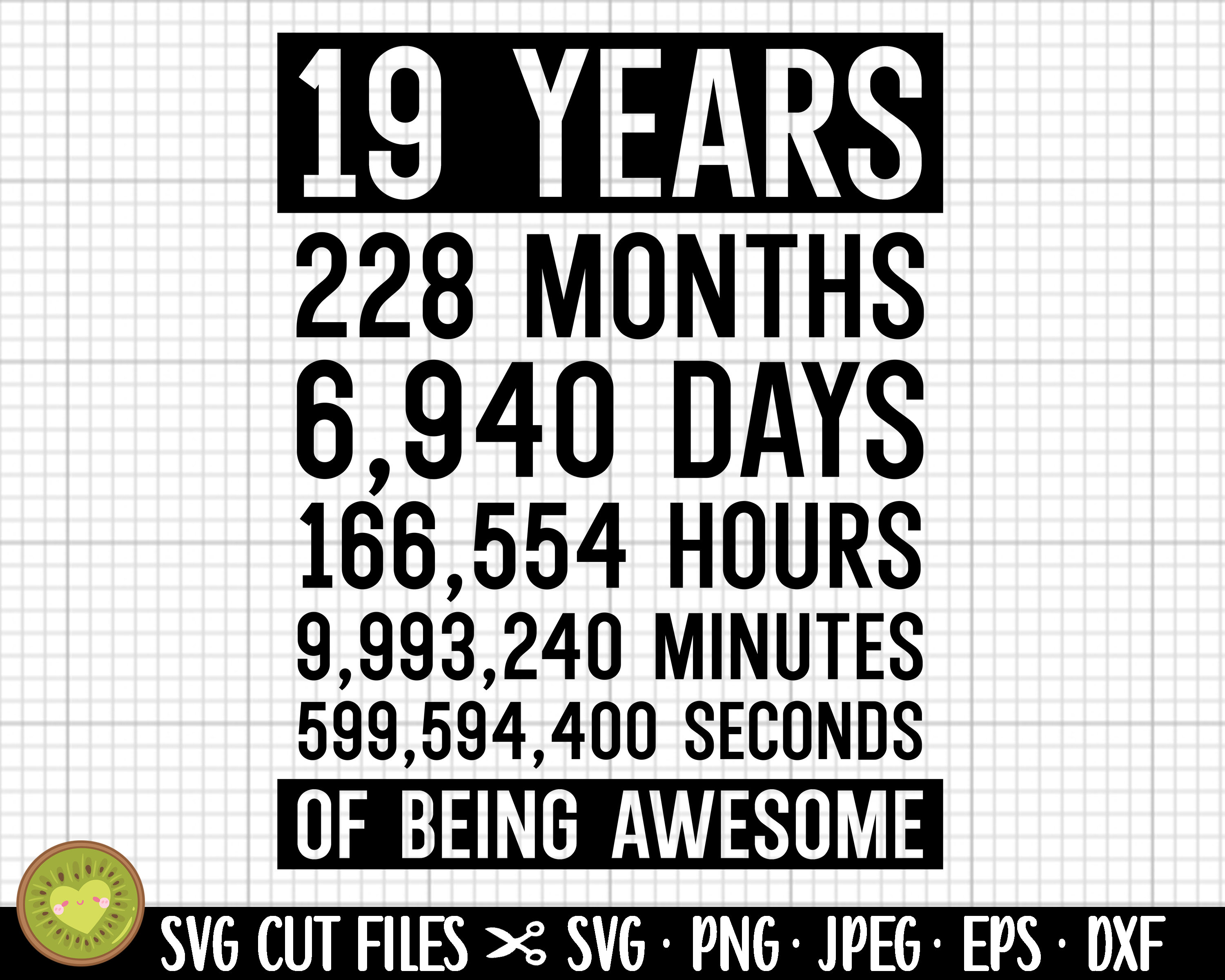 19th Birthday Svg 19 Years Old Svg 19th Birthday Png - Etsy