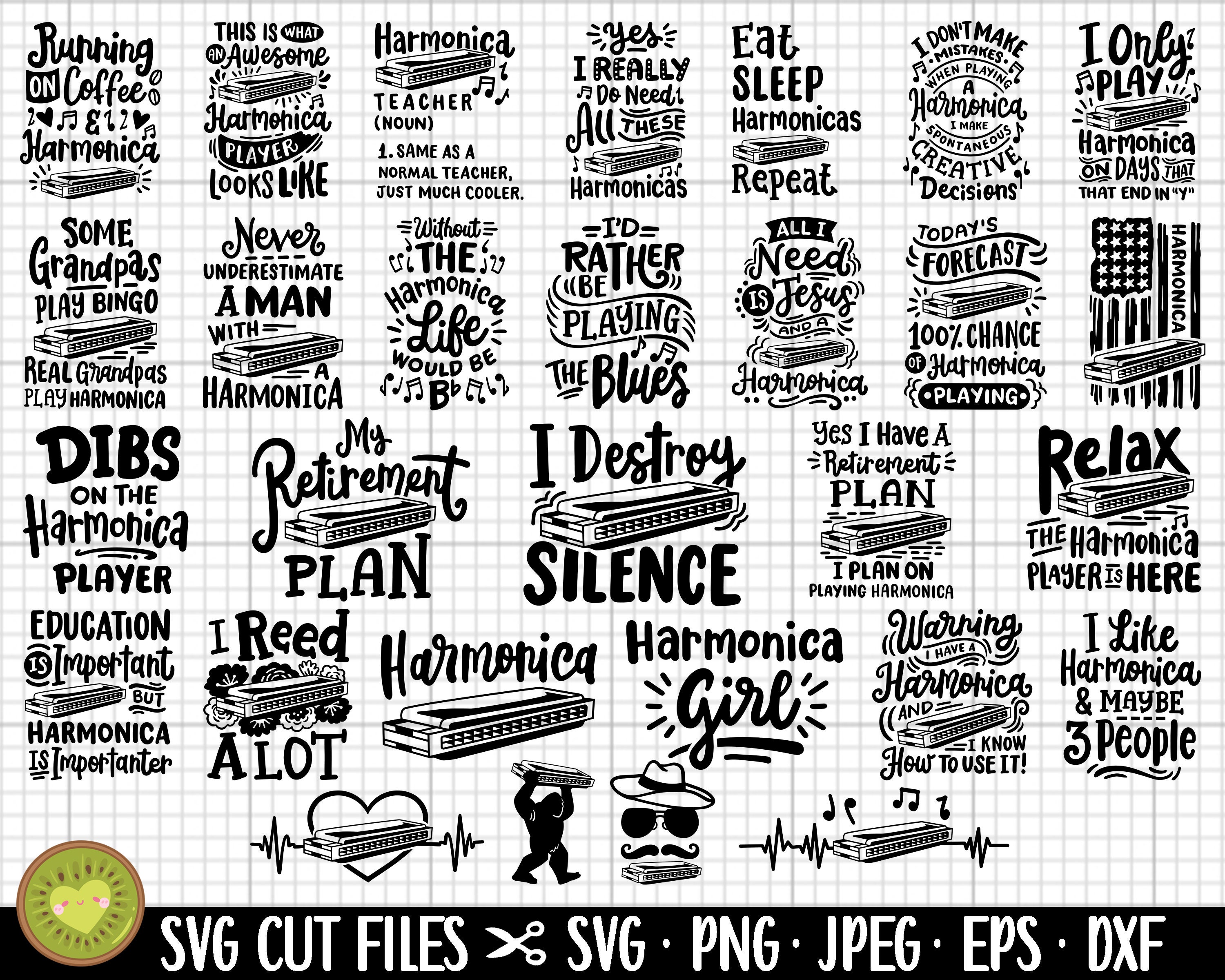 Harmonica Svg Harmonica Png Harmonica Clipart Harmonica Svg - Etsy