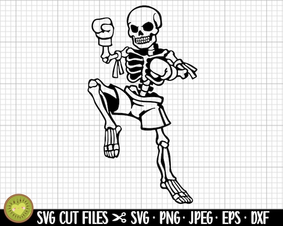 Kickbox Skeleton Svg Png Halloween Kickboxer Muay Thai Svg Png - Etsy