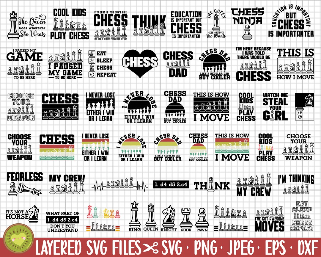 Chess Svg Bundle Cricut, Chess Png Bundle, Free Commercial Use ...