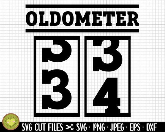 34th Birthday Svg 34 Years Old Svg 34th Birthday Png Oldometer - Etsy