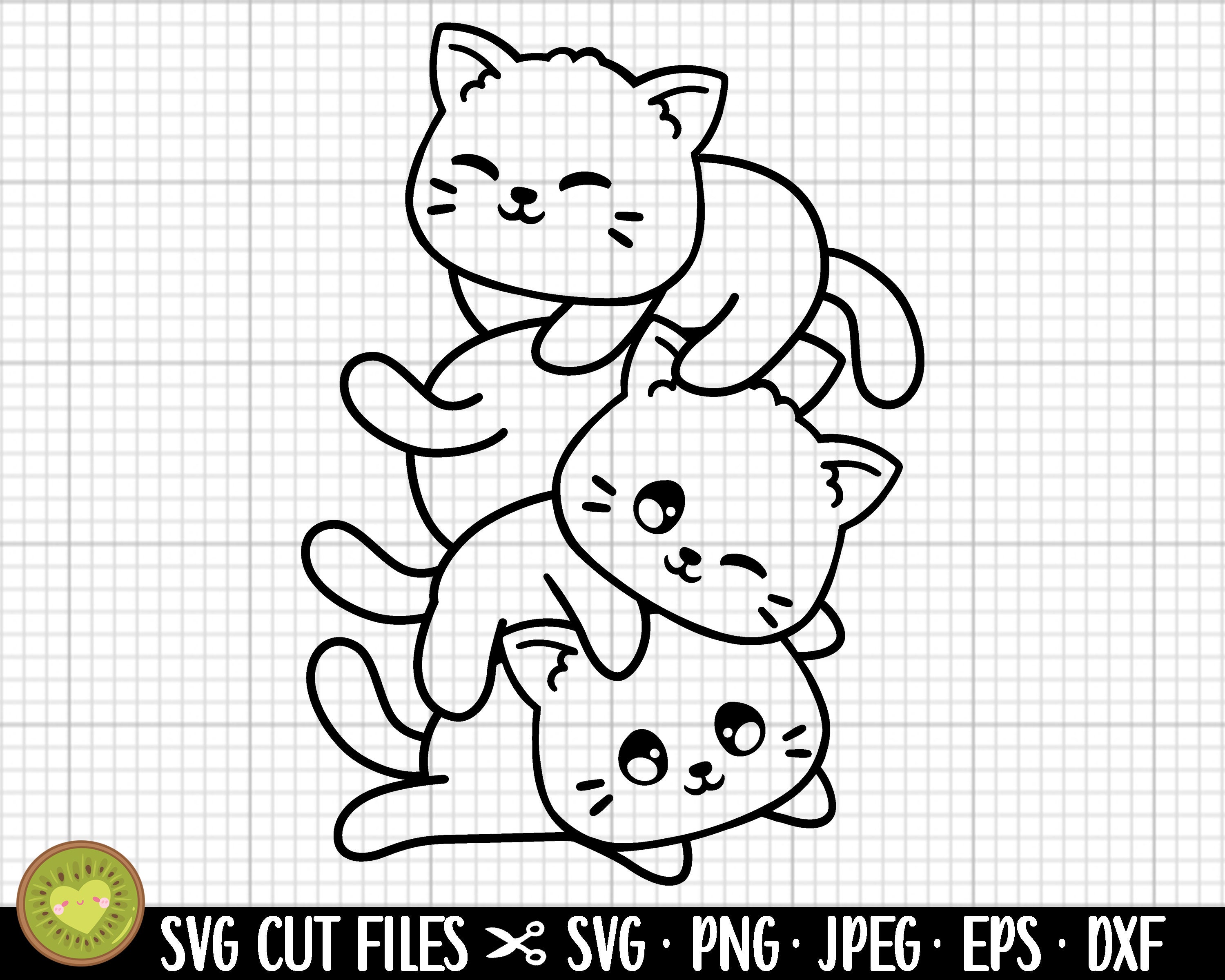 Cat Stack Svg Stack of Cats Svg Clipart Vector File Cricut Commercial ...