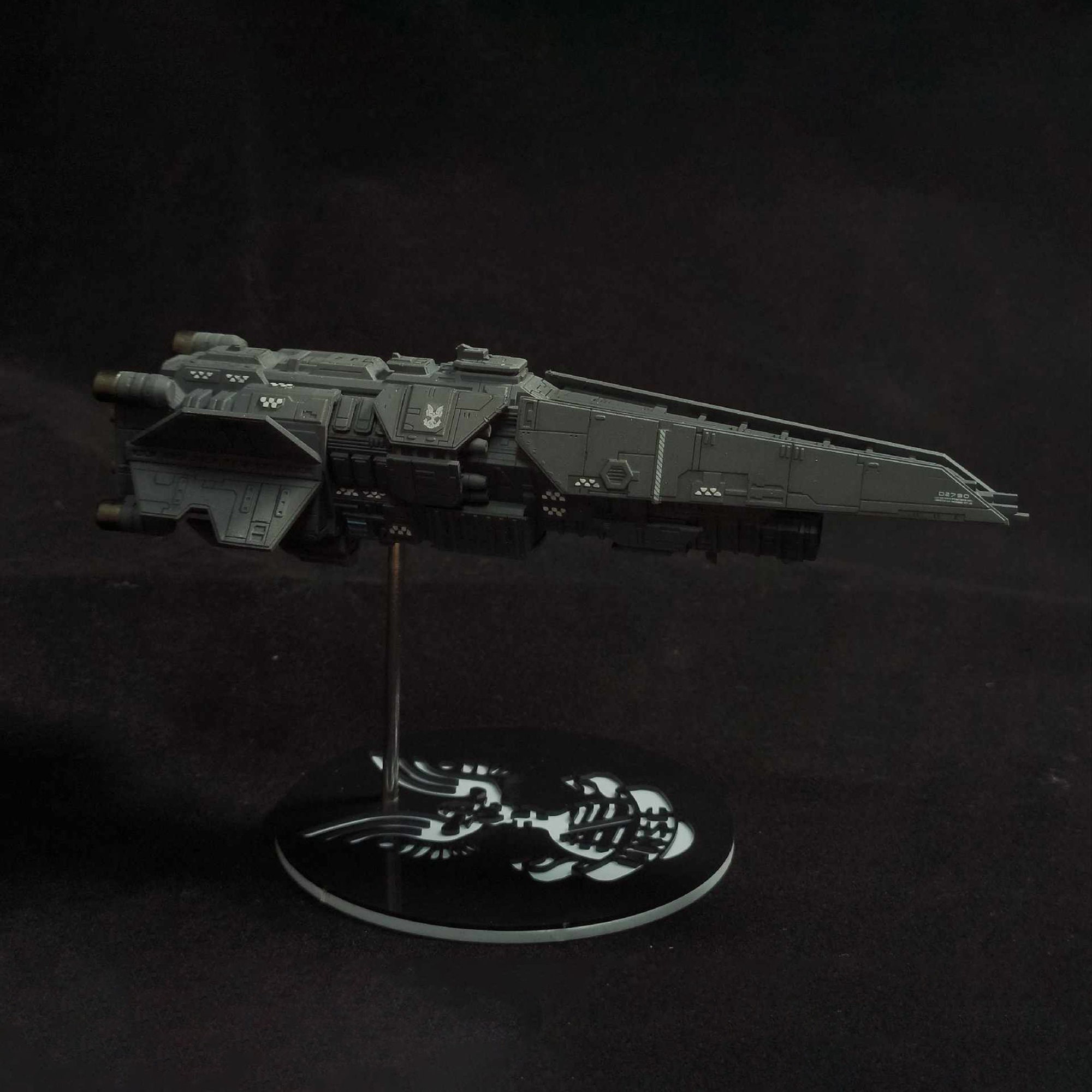 Halo Unsc 3d-printed Warship, Halberd-class Destroyer Model Ship, Self ...