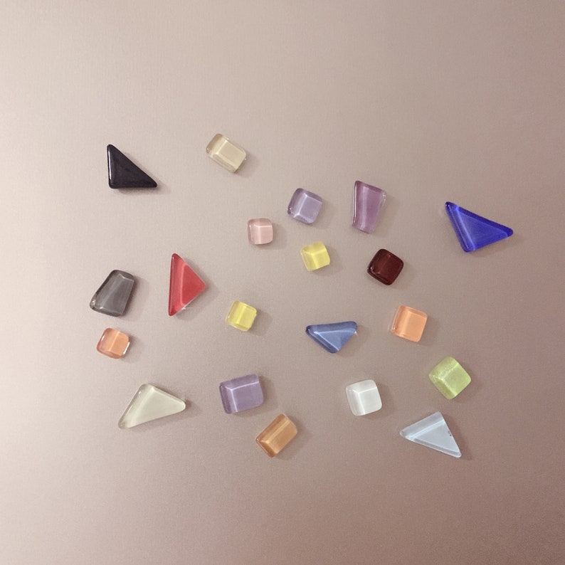 20pcs Geometric Glass Fridge Magnet Irregular Magnets for - Etsy