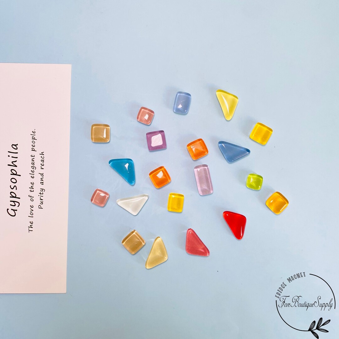 20pcs Geometric Glass Fridge Magnet, Irregular Magnets for Refrigerator ...