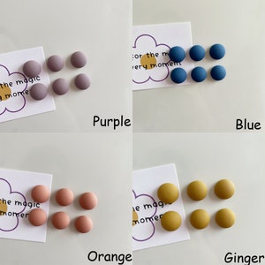 Macaron Color Matte Round Fridge Magnet, Colorful Resin Geometric ...