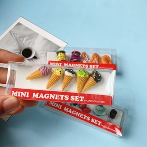 Simulation Food Fridge Magnet Set, Adorable Coffee Bread Hamburger ...