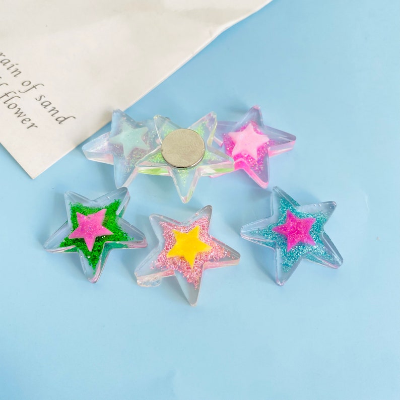 Colorful Shiny Star Fridge Magnet Cute Star Refrigerator - Etsy