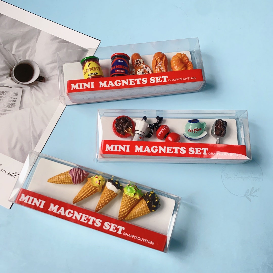 Simulation Food Fridge Magnet Set, Adorable Coffee Bread Hamburger ...