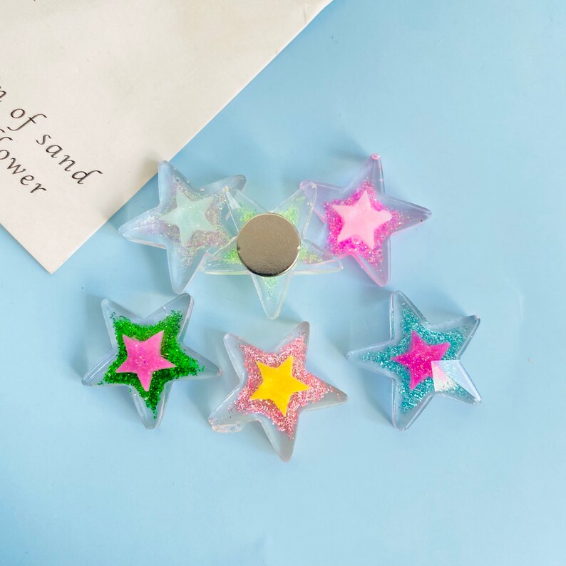 Colorful Shiny Star Fridge Magnet Cute Star Refrigerator - Etsy