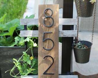 Wooden Home Address Plaque With Floating Mounted Numbers - Etsy