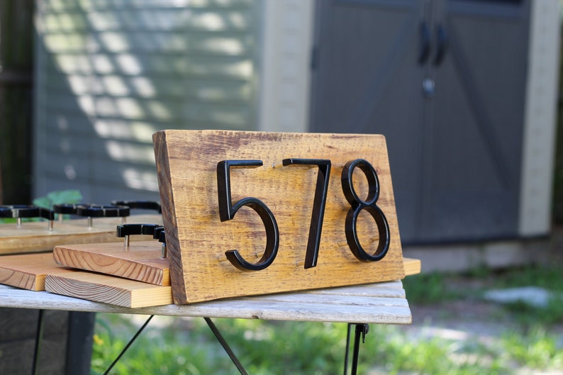 Wooden Home Address Plaque With Floating Mounted Numbers - Etsy